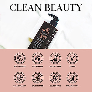 Saphira Mineral Moisturizing Shampoo, Hydration and Shine for Dry, Damaged, Permed or Chemically Treated Hair and Scalp, Sulfate-Free, Paraben-Free, Vegan, Prevents Frizz and Split Ends, 8.5 Ounce