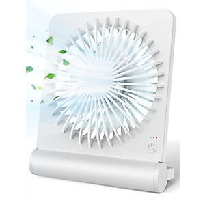 FERRISA Desk Fan On-The-Go, Small But Powerful, Portable Fan Battery Operated, 220° Tilt Folding Ultra Quiet mini Personal Fan, Strong Wind, 3 Speed Adjustable For Office Desktop Travel (White)