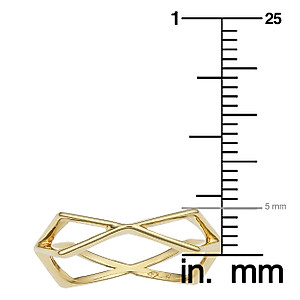 Kooljewelry 14k Yellow Gold Geometric Ring (size 8)