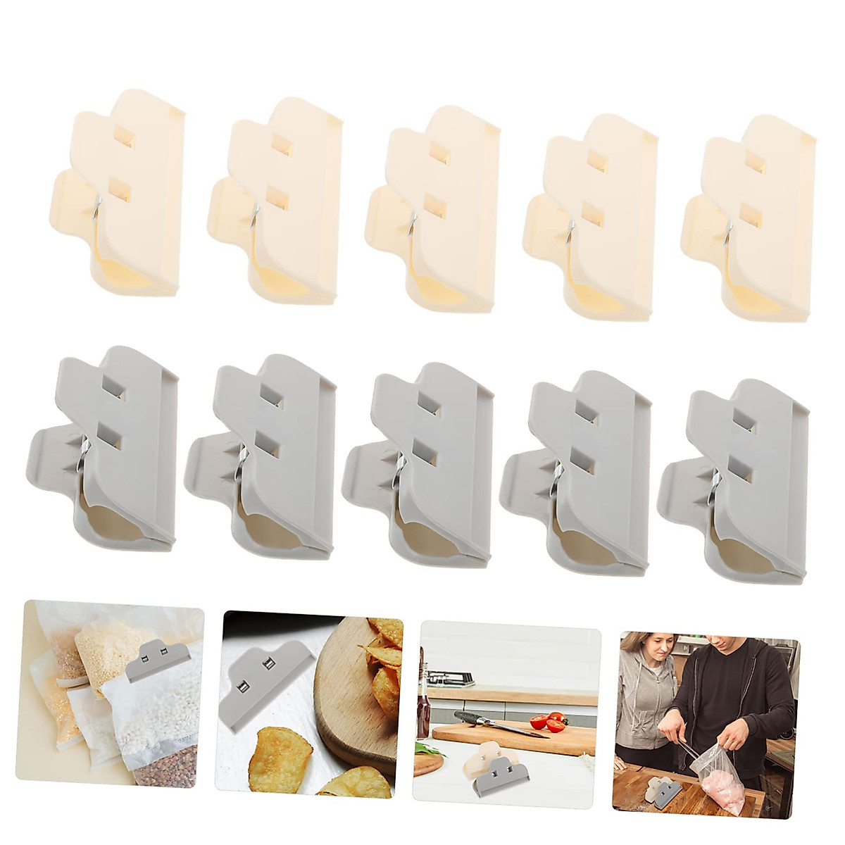 HOMSFOU 20 Pcs Sealing Clip Snack Sealer Clips for Sealing Bags Airtight Food Clip Snack Bags Clips Food Locking Clips Food Bag Clips Magnetic Bag Clip Snacks Heavy Storage Bag Plastic