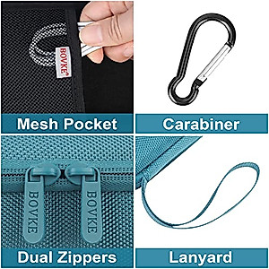 BOVKE Hard Travel Speaker Case for Bose SoundLink Flex Bluetooth Portable Speaker, Extra Mesh Pocket for Bluetooth Speakers Bose Charger, Charging Cables, Stone Blue