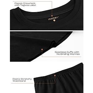INNERSY Women's Thermal Underwear Set Ultra-Soft Long Johns Base Layer for Cold Weather(Black(Standard Warm),X-Small)
