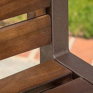 Christopher Knight Home Milos Acacia Barstools, 2-Pcs Set, Dark Brown / Rustic Metal