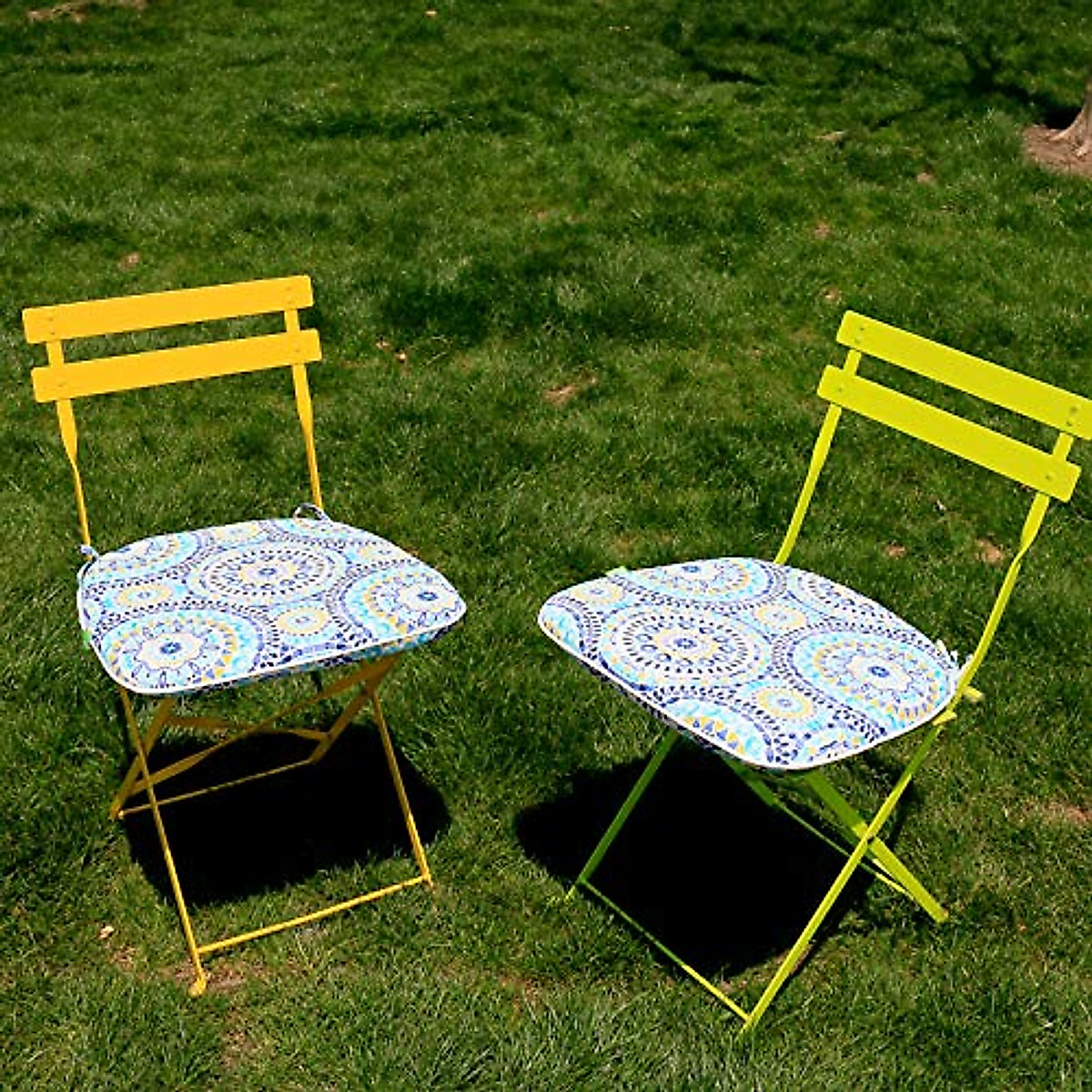 LVTXIII Outdoor Seat Cushions for Patio Furniture D16 x W17 x H2, Chair Pads for Home Office and Garden Decoration, Delancey Lagoon, Set of 6