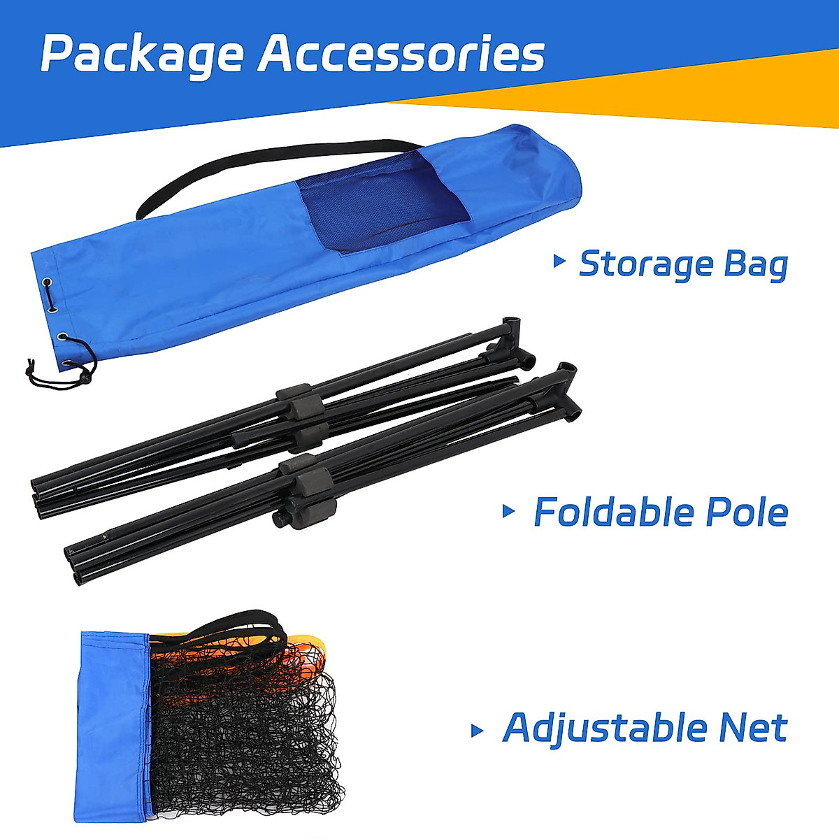 F2C Height Adjustable Portable Tennis Net, Badminton Net for Kids' Volleyball,Soccer Tennis,Pickleball, W/Steel Frame & Carrying Bag Indoor Outdoor Court Bench Backyard Driveway Gym,10FTX 5FT