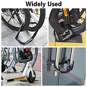 Aucurwen Bike Chain Lock, Combination & Keys 4-Digit Anti Theft Heavy Duty Bike Lock, 3.2ft Security Resettable Bicycle Lock for Bike, Bicycle, Electric Bike, Scooter, Motorcycle