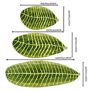 Alomoc Tropical Leaf Area Rug Mat Water-Absorbing Non-Slip Doormat (23.6 x 15.7 Inch)