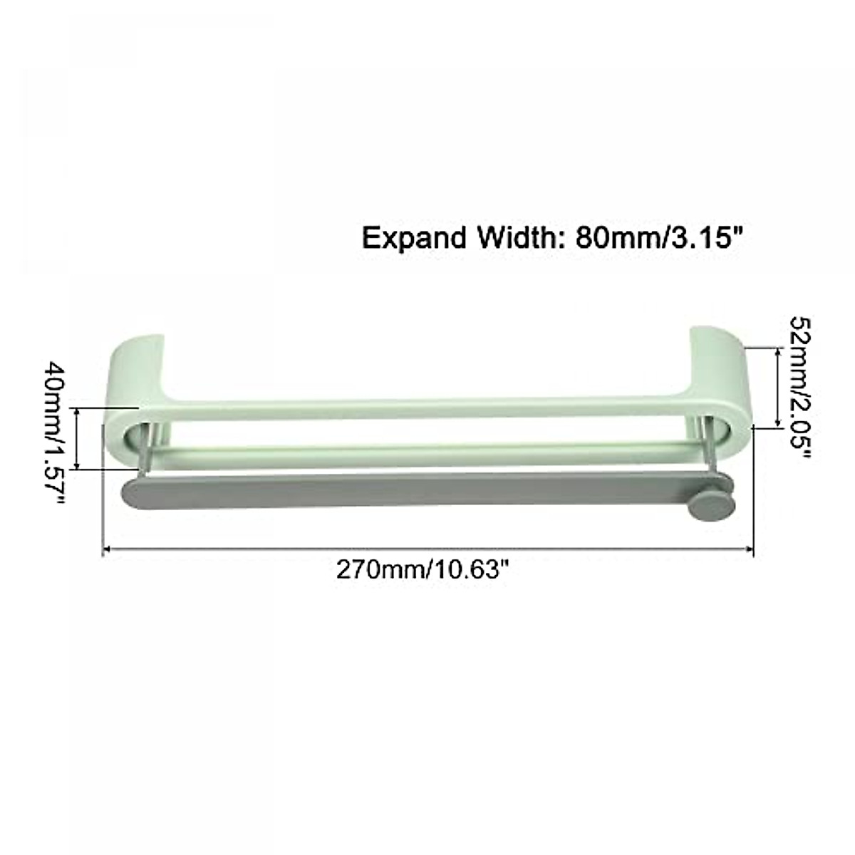uxcell Slipper Rack, 270mm ABS Wall Mounted Retractable Shoes Towel Hanger for Bathroom Shoe Holder Green