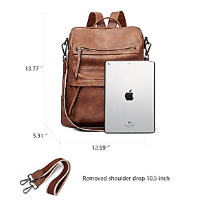 BROMEN Backpack Purse for Women Fashion Leather Designer Travel Large Ladies Shoulder Bag with Women Wallets