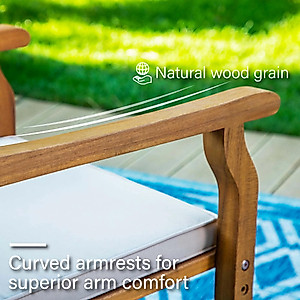 PHI VILLA 9 Pieces Acacia Wood Patio Dining Set for 8, Expandable Teak Dining Table & Wooden Chairs with Cushions, Farmhouse Dining Furniture Set for Outdoor Deck, Yard, Porch