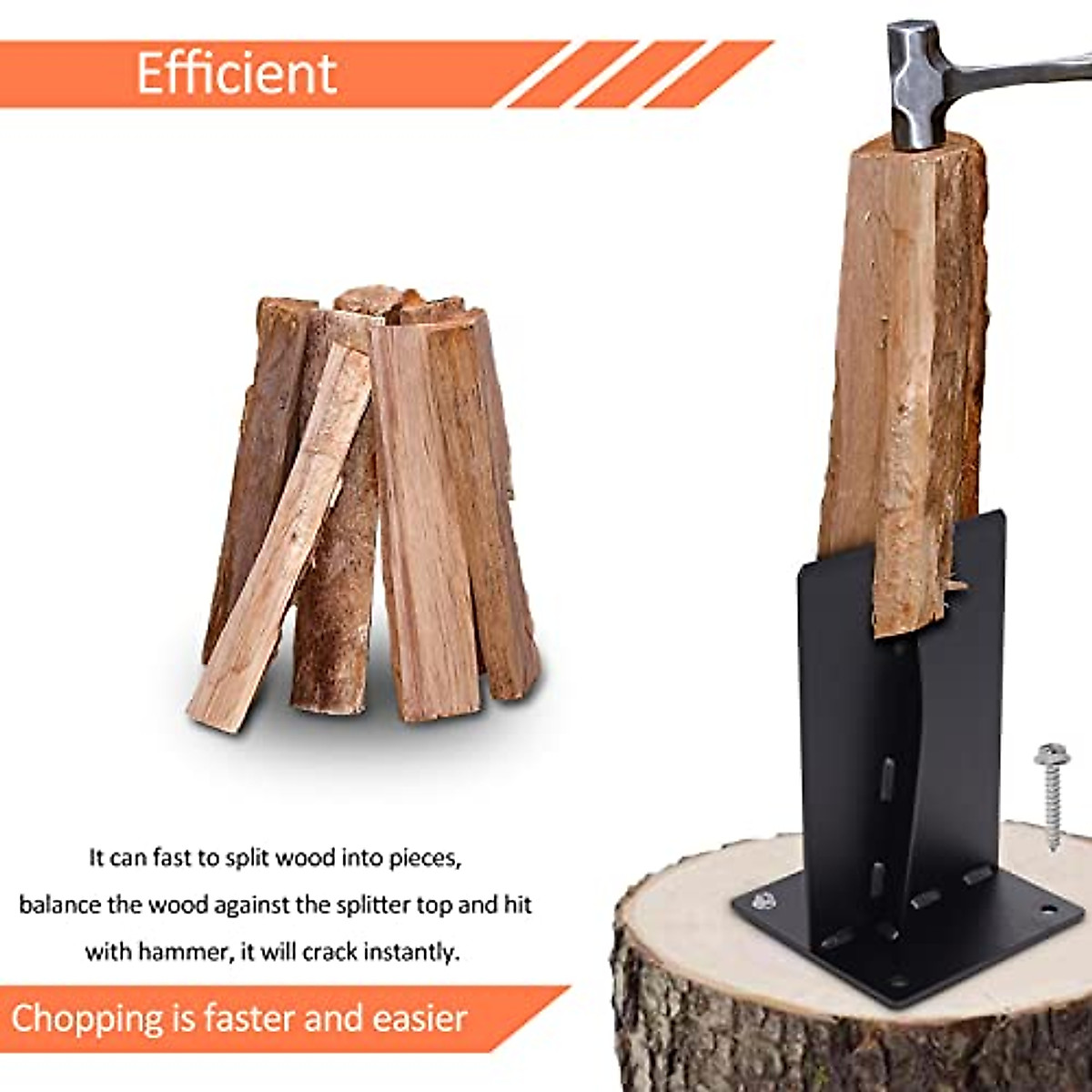Hoqqf Kindling Splitter Firewood Cracker Hand Cutter for Campsite Home, Manual Log Cutter