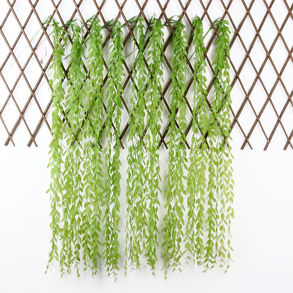 12Pcs Artificial Vines Fake Greenery Garland Hanging Plants With Willow Leaf for Wedding Garden Party Wall Home Indoor Decoration