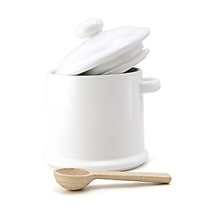 ZEROJAPAN CP-05S WH Canister S with Wooden Spoon, W 4.1 x D 3.7 x H 4.5 inches (105 x 95 x 115 mm)