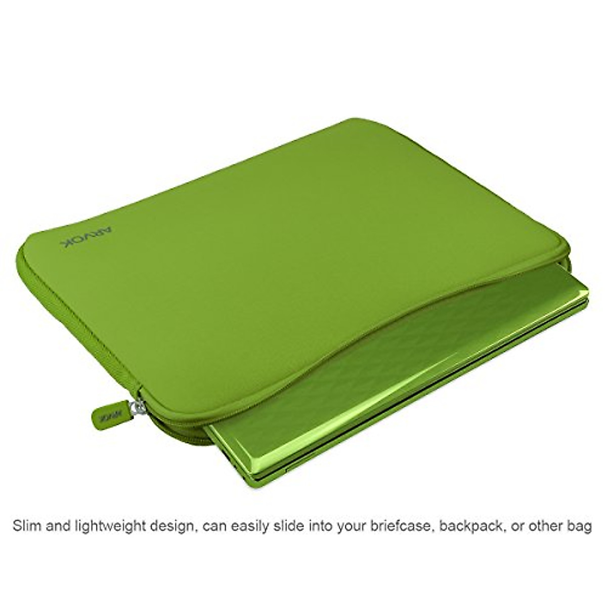 Arvok 13 13.3 14 Inch Laptop Sleeve Case for MacBook Pro/MacBook Air 13-14 inch, Water-Resistant Notebook Chromebook Computer Pouch, Carrying Bag Cover for HP/Dell/Lenovo/Asus/Acer, Bamboo Green