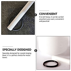 ERINGOGO Black Rings 7Pcs Crystal Singing Bowl Silicon Rubber O- ring for Singing Bowls Standing Black Washers