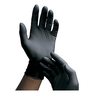 Adenna Phantom Disposable 6 mil Powder-Free Latex Gloves, Medical Grade, Black,Medium