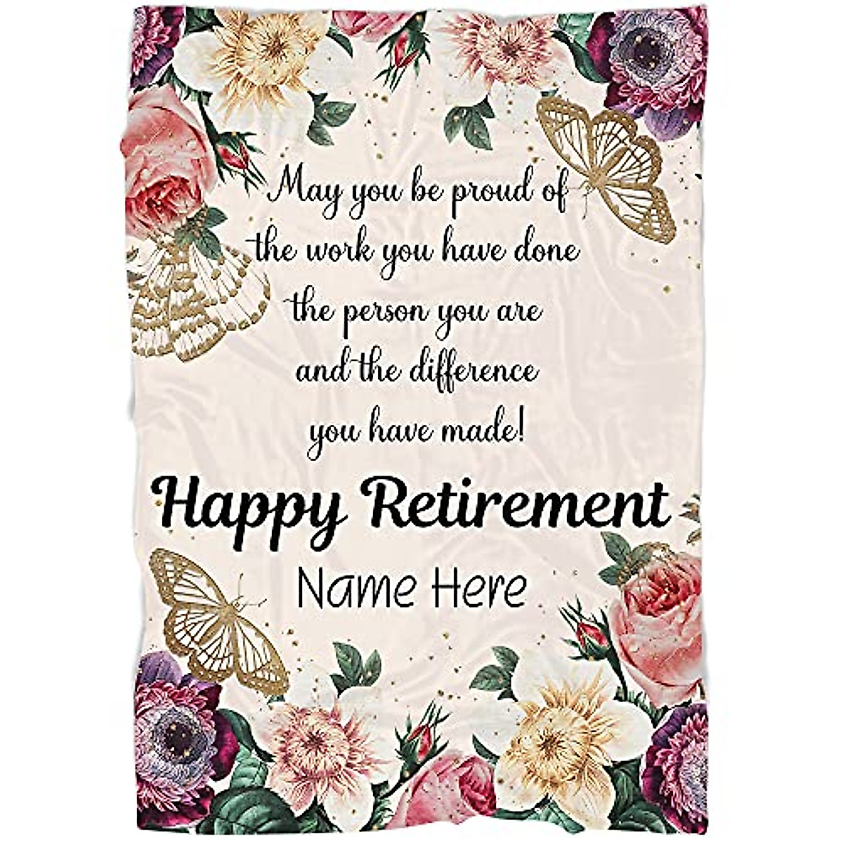 Naughty Puppy Personalized Retirement Gift| Sunflower Fleece Blanket| Teacher Retirement Gift| Personalized Gift for Nurse| Retirement Gifts for Women| Gift for Mom JB124 (50x60 inch)