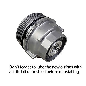 FOKES Oil Filter housing Cover,Compatible with Toyota 4Runner Avalon Camry Fj Cruiser Highlander RAV4 Sienna Tacoma Tundra Venza more. Replace 15620-31060 1562031060 15643-31050(All Aluminum)