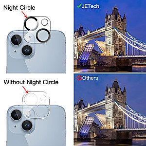 JETech Full Coverage Screen Protector for iPhone 14 6.1-Inch with Camera Lens Protector, Tempered Glass Film, HD Clear, 2-Pack Each