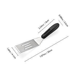 Small Metal Spatula,Mini Spatula for Flipping, Cooking and Baking,Stainless Steel Brownie Spatula with Non-Slip Handle for kitchen Use