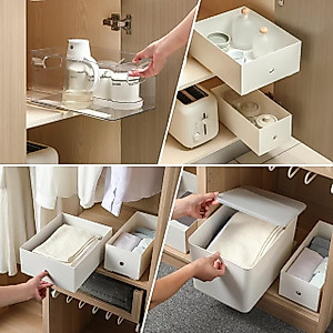 Summark 4 PCS Pull out Rail for Baskets or Bins.Storage and Organization Accessories for Cabinet,Shelves.DIY Drawer Organizers Slides