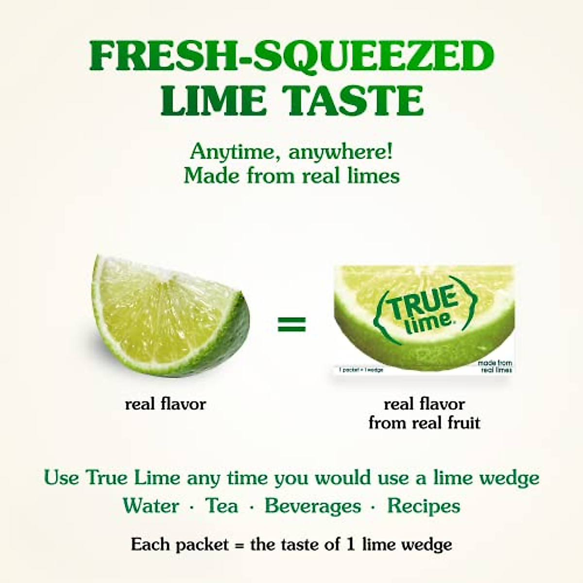 TRUE LIME Water Enhancer, Bulk Dispenser Pack (100 Packets), 0 Calorie Drink Mix Packets For Water, Sugar Free Lime Flavoring Powder Packets, Water Flavor Packets Made with Real Limes(Pack of 1)