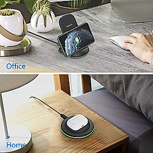 Yootech Wireless Charger,[2 Pack] 10W Max Wireless Charging Pad Stand Bundle,Compatible with iPhone 14/14 Plus/14 Pro/14 Pro Max/13/SE 2022/12/11/X/8,Galaxy S22/S21/S20,AirPods Pro 2 (No AC Adapter)