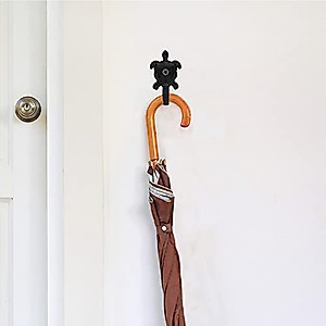 Wall Storage Hooks – Ttortoise Decorative Wall Mounted Coat Hooks for Hanging Coats, Scarves, Bags, Purses, Backpacks, Towels Indoor and Outdoor Hooks (Black 5 Pack)