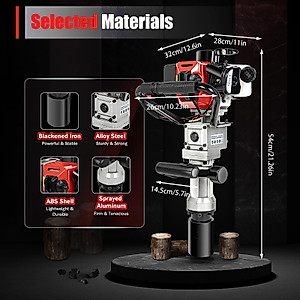DCEHKR 32.6CC Gas Powered T Post Driver 2 Stroke Gas Powered Pile Driver Fence with Air-Cooled Cooling System 900W Portable Petrol Piledriver Pile Driver Hammer for Piling Project 8500RPM