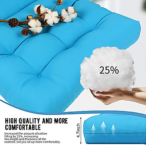 Vemkyrio 4 Pack Adirondack Chair Cushion, Waterproof&Fade-Resistant Rocking Chair Cushion - High Back Patio Cushions Lengthen, Thickened Patio Chair Pad for Outdoor and Indoor (Blue)