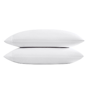 Vera Wang - Pillow Case Set, Luxury Sateen Cotton Bedding, 800 Thread Count, Soft & Smooth Home Decor (White, Standard Pillowcases)