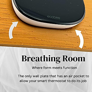 Elm Wood Square Wall Plate for Ecobee Smart Thermostat Enhanced and Premium Cover Trim Backplate