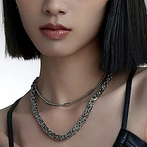 Womens Cuban Choker Chain Necklace Punk Rock Hip Hop Metal Necklace Girls Gift