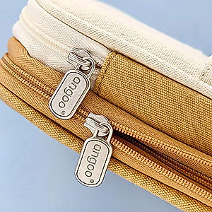 CENGNIAN Students School Pencil Case, Big Capacity Office Stationery Bag for Men, Zipper Organizer Pouch, Durable Pencil Box for Students, Makeup Storage Organizer Holder for Women (Khaki)