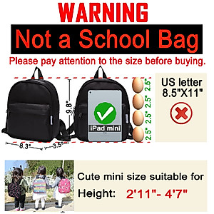 BIGHAS Lightweight Mini Kids Backpack with Chest Strap For Preschool Kindergarten Boys and Girls 3-6 Years Old 21 colors (Black)