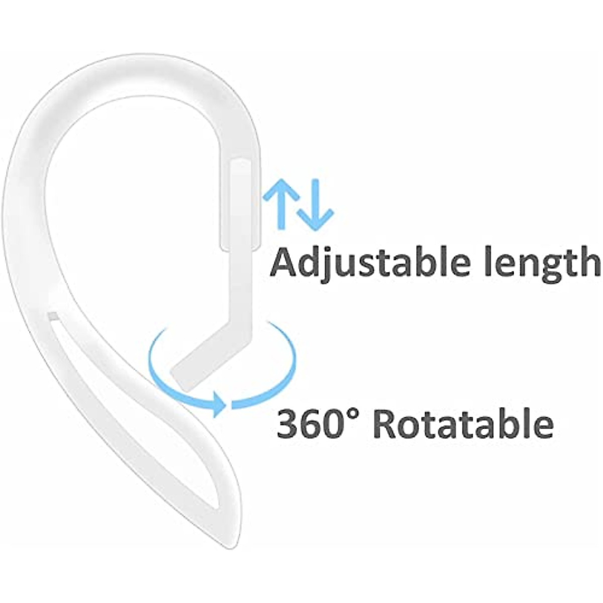 ALXCD Ear Hook Ear Tips Compatible with AirPods 3, 1 Pair Over-Ear Soft Adjustable Ear Hook & 2 Pairs Sport Silicone Ear Tips in 1 Set [Anti Slip][Anti Lost], Compatible with AirPods 3 (1C+2S) White