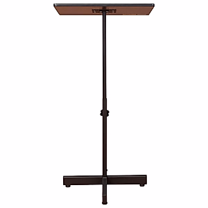 Oklahoma Sound Portable Presentation Series Adjustable Height Lectern Stand 16 Inch x 20 Inch Reading Surface with Book and Paper Stop, Medium Oak