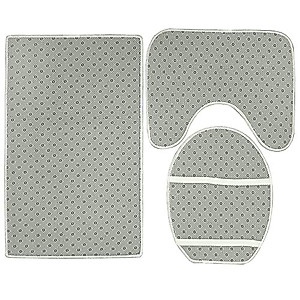 JAWO Girly Decor Shower Curtain and Bath Mat Set 69x70 Inch, Fashion Lady High Heel Shoe with Diamonds Bathroom Curtain with Hooks, Bathroom Mat Set with Contour Rug, Mat and Toilet Lid Cover