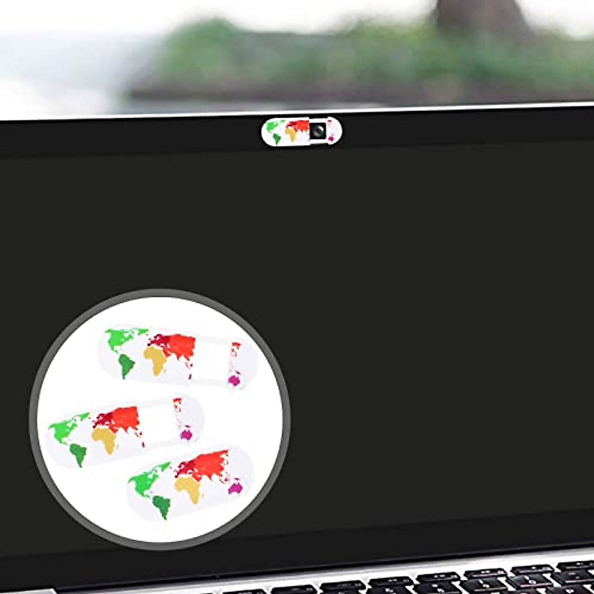 SOLUSTRE 3pcs Camera Cover Laptop Camera Cover Sliding Webcam Cover Webcam Cover Slide Slide, Map Pattern