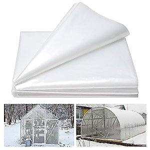 Alphatool Plant Covers Freeze Protection, 10 x 30ft Durable Plastic Frost Blanket for Winter Rain Snow Weather, Clear Waterproof Floating Row Cover for Outdoors Garden Plants Vegetables Crops