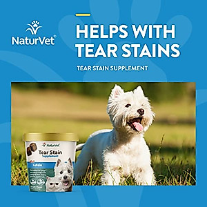 NaturVet – Tear Stain Plus Lutein – Eliminates Unsightly Tear Stains – Enhanced with Cranberry Extract, Marshmallow Root & Oregon Grape Root – for Dogs & Cats – 70 Soft Chews
