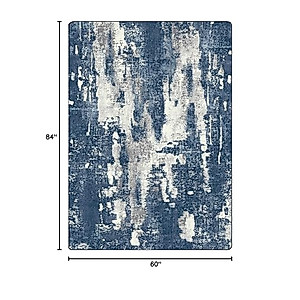 BEIMO Area Rugs 5x7 for Living Room Bedroom Machine Washable Modern Abstract Soft Large Blue Rugs with Non Slip Backing, Floor Carpet for Dining Room