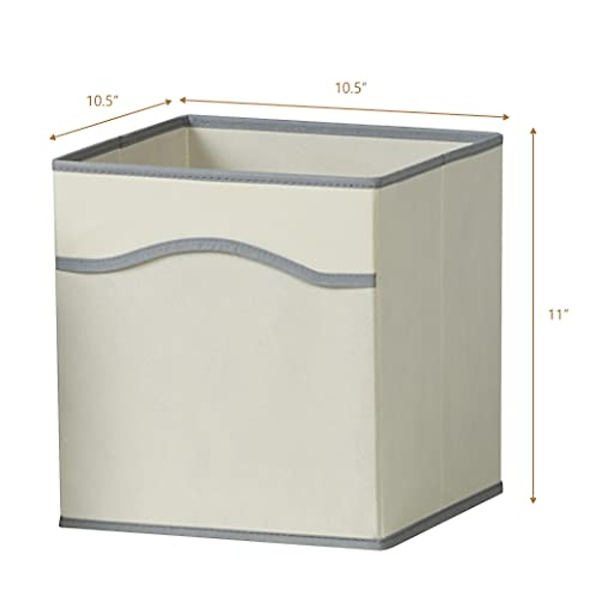 SunnyPoint Classic Collapsible, Foldable Storage Fabric Cube Organizer Bin - Pack of 6 (CREAM)