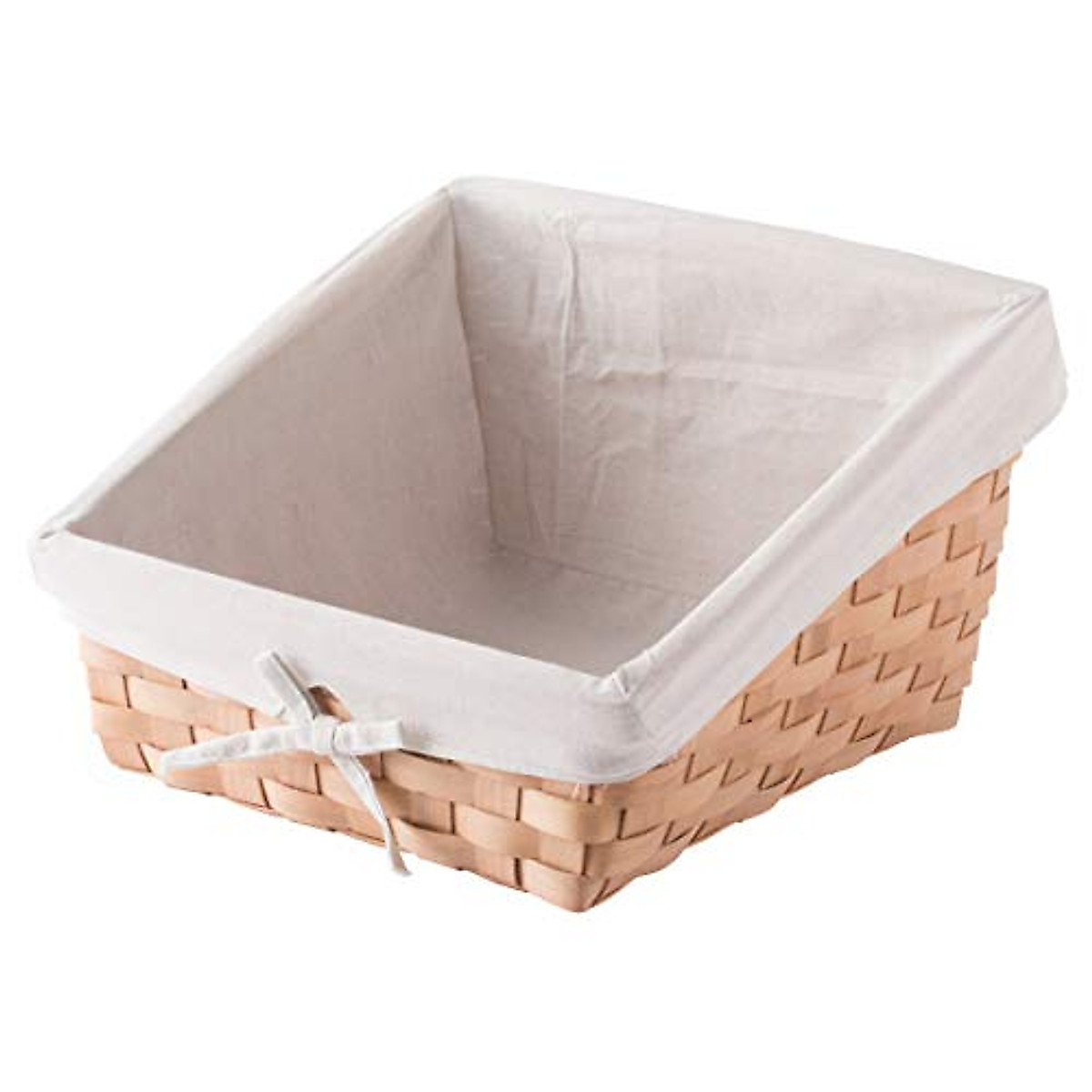 Wooden Angled Display Basket with Fabric Liner for Storage and Display