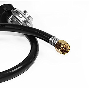 DOZYANT 5 Feet Universal QCC1 Low Pressure Propane Regulator Grill Replacement with 5 FT Hose for Most LP Gas Grill, Heater and Fire Pit Table, 3/8 inch Female Flare Nut