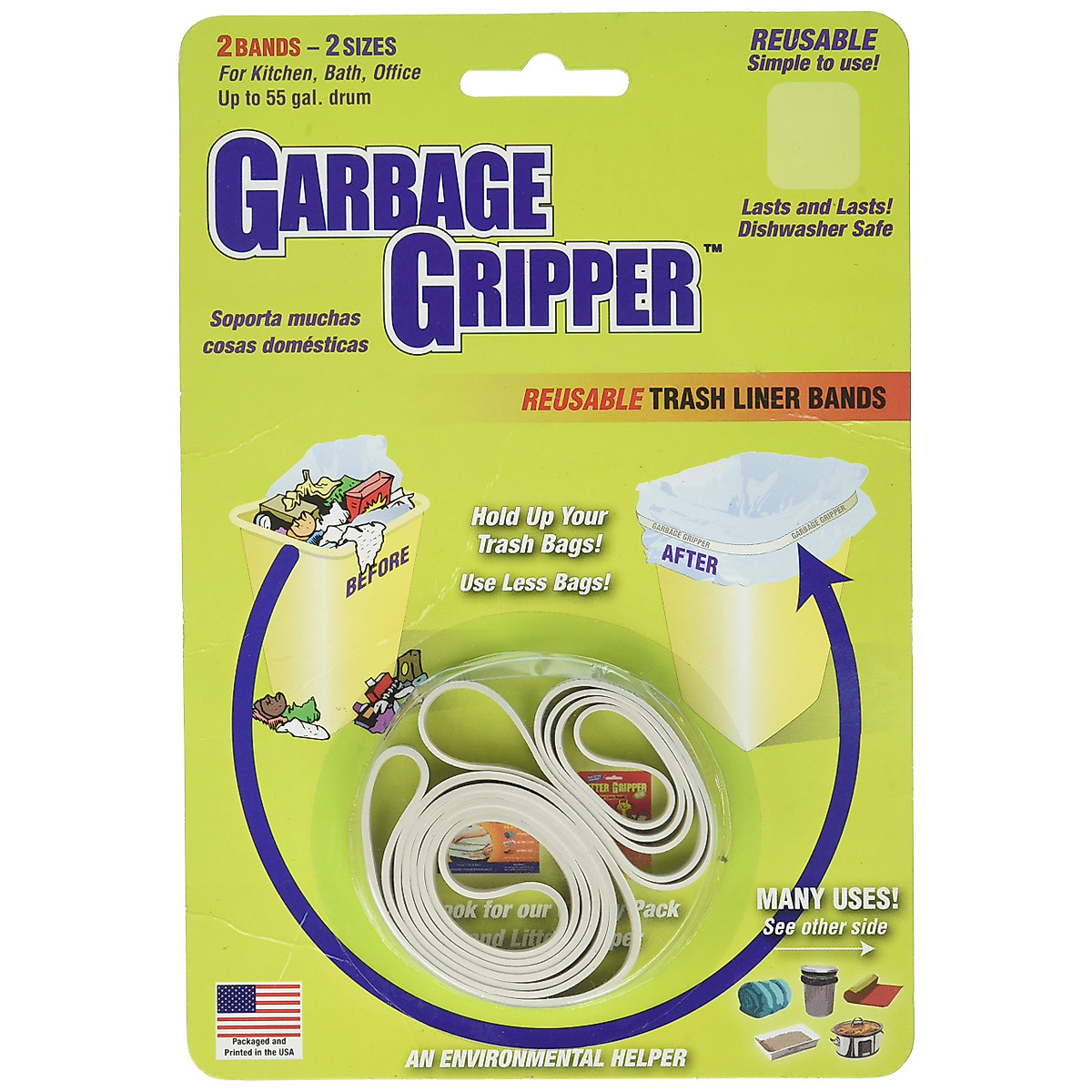 Garbage Gripper Band, 1 Pack of 2 Bands