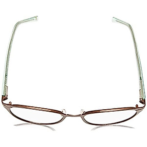 Kate Spade New York Women's Ebba Oval Reading Glasses, Brown Mint 2.0/Clear Prescription, 50 mm + 2