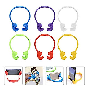 DOITOOL 6Pcs Thumbs Up Cell Phone Stands, Adjustable Mobile Smartphone Holder, Flexible Cellphone Tablet Computer Display Stand for Home Office (Random Color)