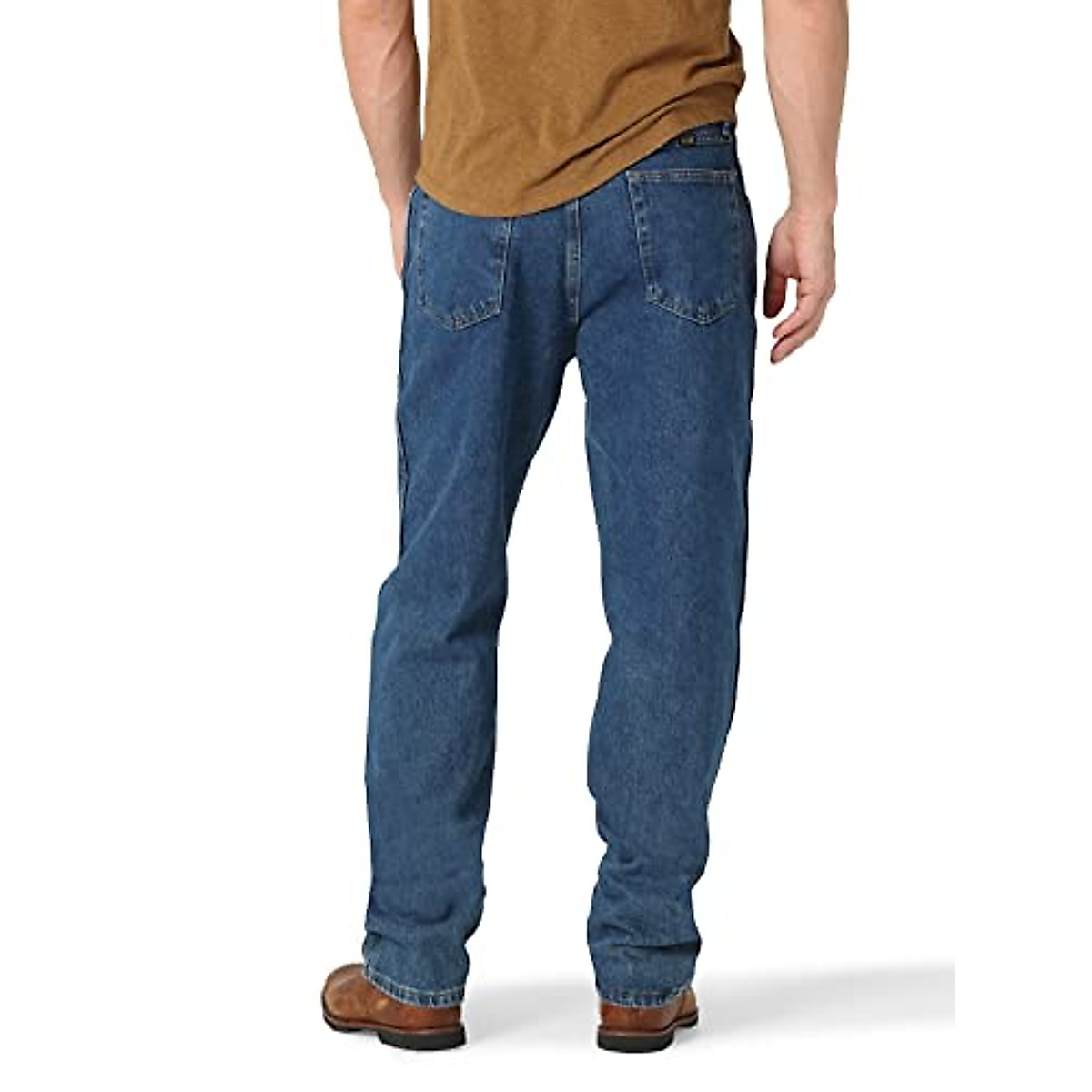 Rustler Men's Classic Relaxed Fit, Dark Stonewash, 38W x 30L