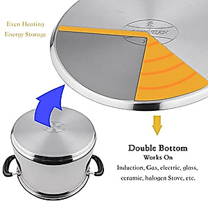 Lake Tian Stainless Steel Pasta Pot With Strainer Insert 4pc 10 Quart, Steamer for cooking, Spaghetti Pot, Stock & Pasta Pots Multipots, Steamer Set With Basket With Lid, Induction Compatible